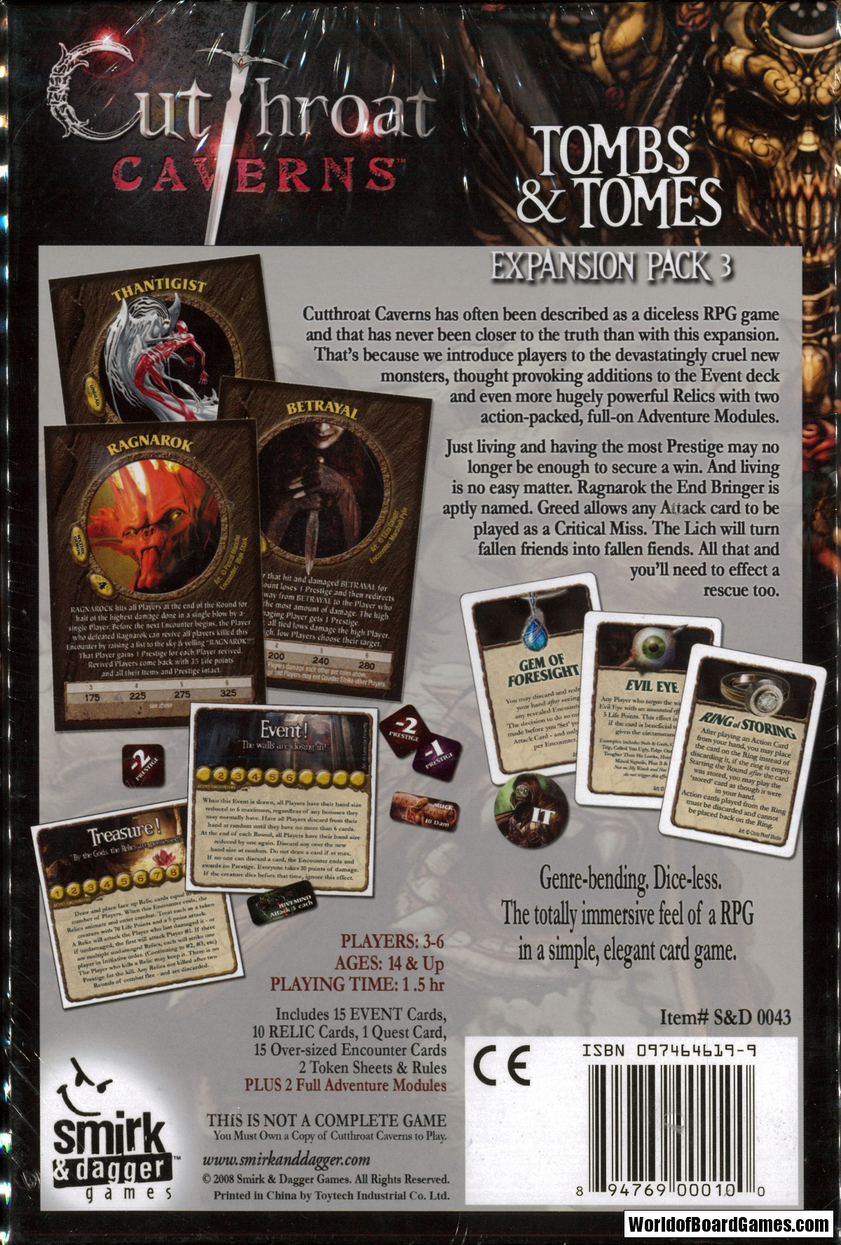 Cutthroat Caverns: Exp 3 - Tombs & Tomes - WorldofBoardGames.com