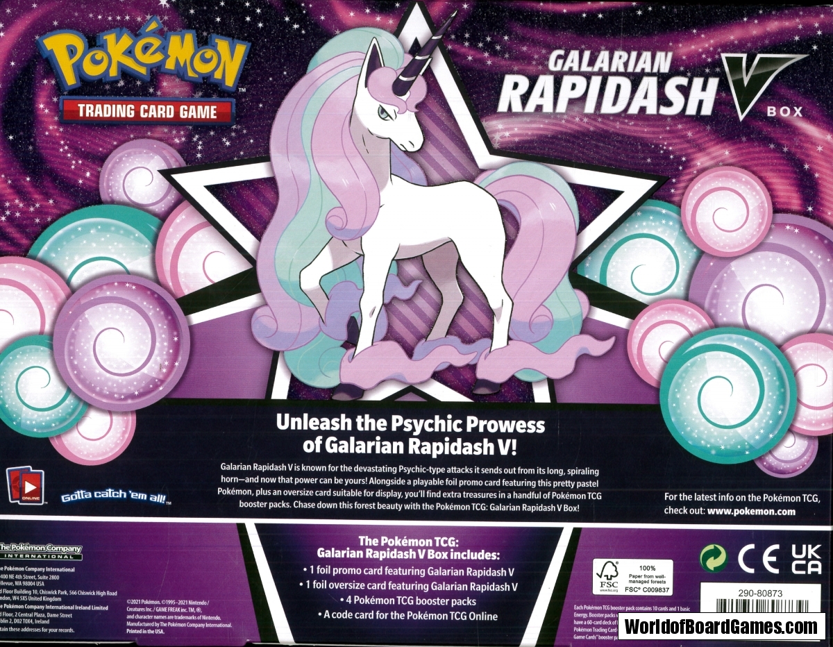 Pokemon TCG: Galarian Rapidash V Box - WorldofBoardGames.com